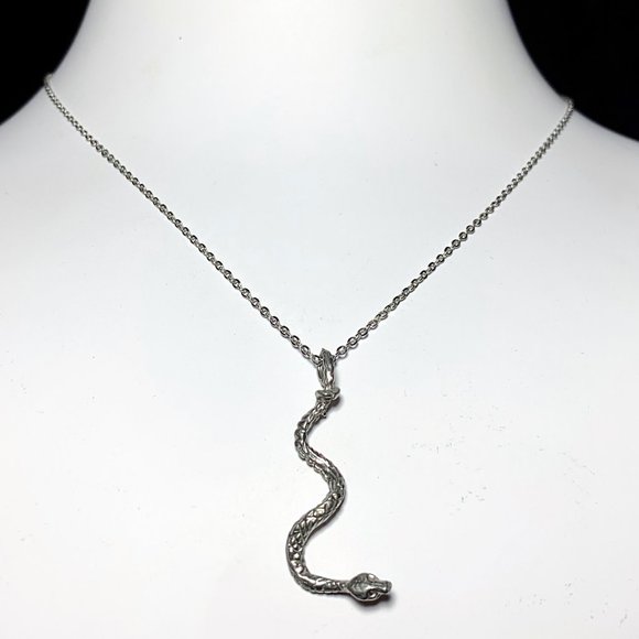 Jewelry | Vintage 9s Pewter Snake Python Boa Necklace | Poshmark